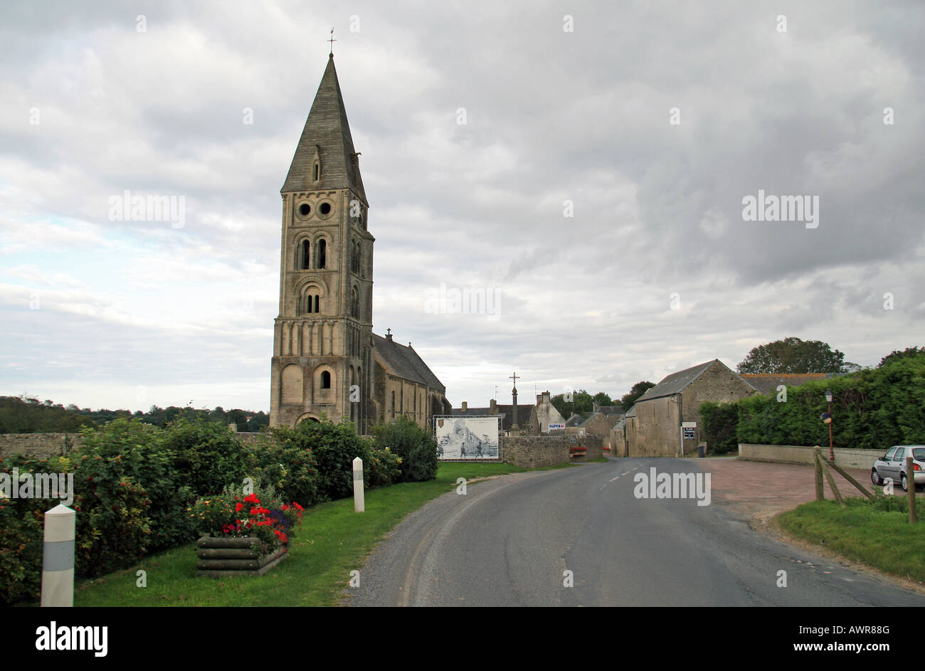 The church in Colleville sur Mer, Normandy, France Stock Photo - Alamy