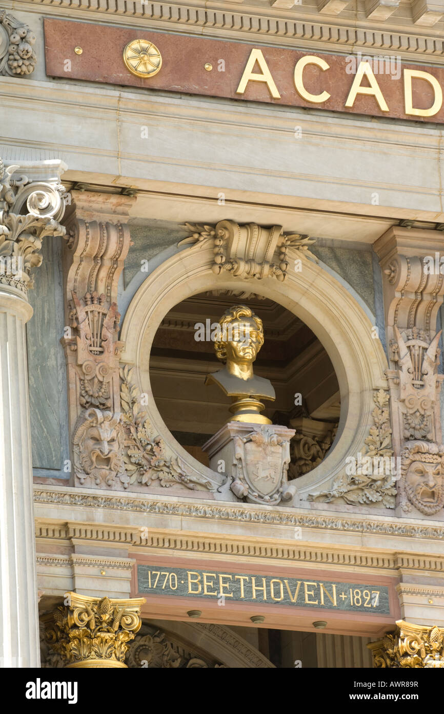 Statue of Beethoven on the Opera Garnier opera house in Paris, France ...