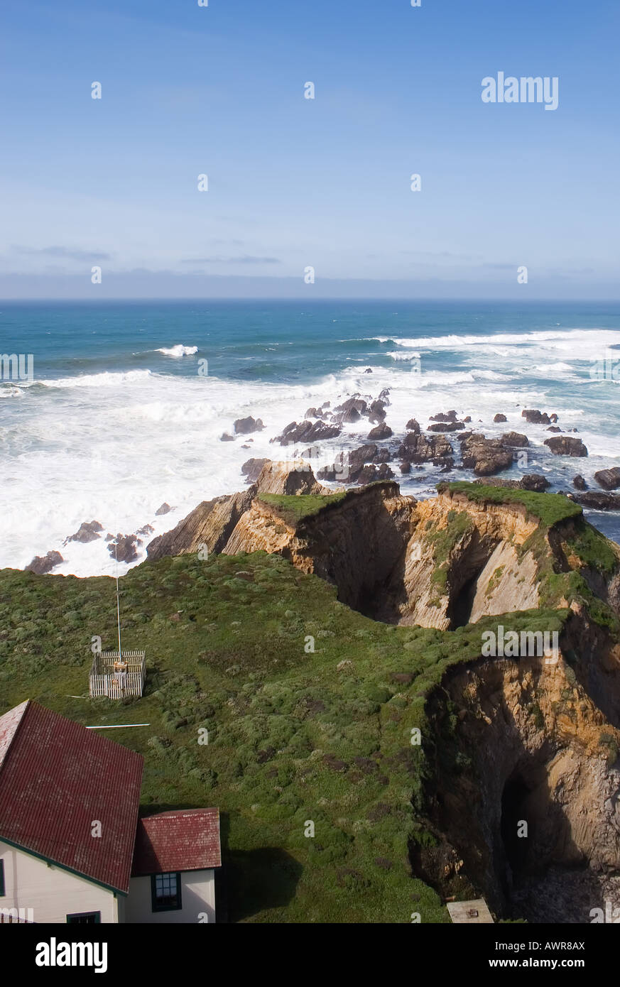 California Coastline as viewed from atop the Point Arena lighthouse ...