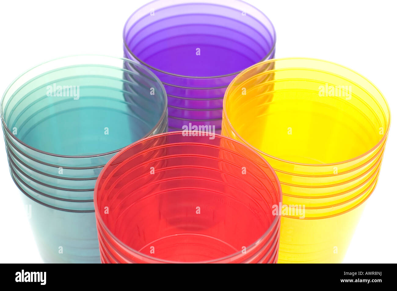 object on white kitchen utensil plastic cups Stock Photo - Alamy