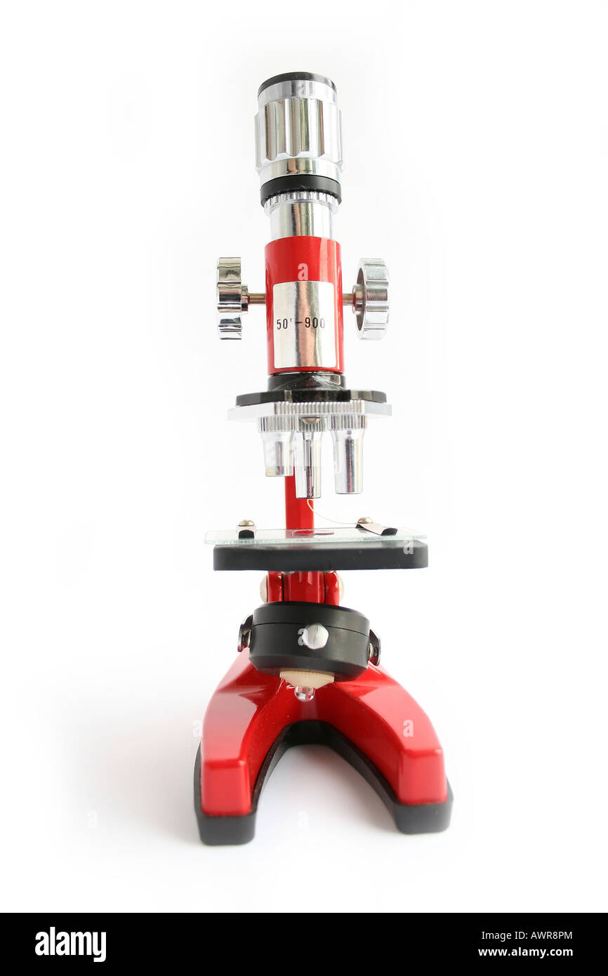 Microscope front view Stock Photo - Alamy