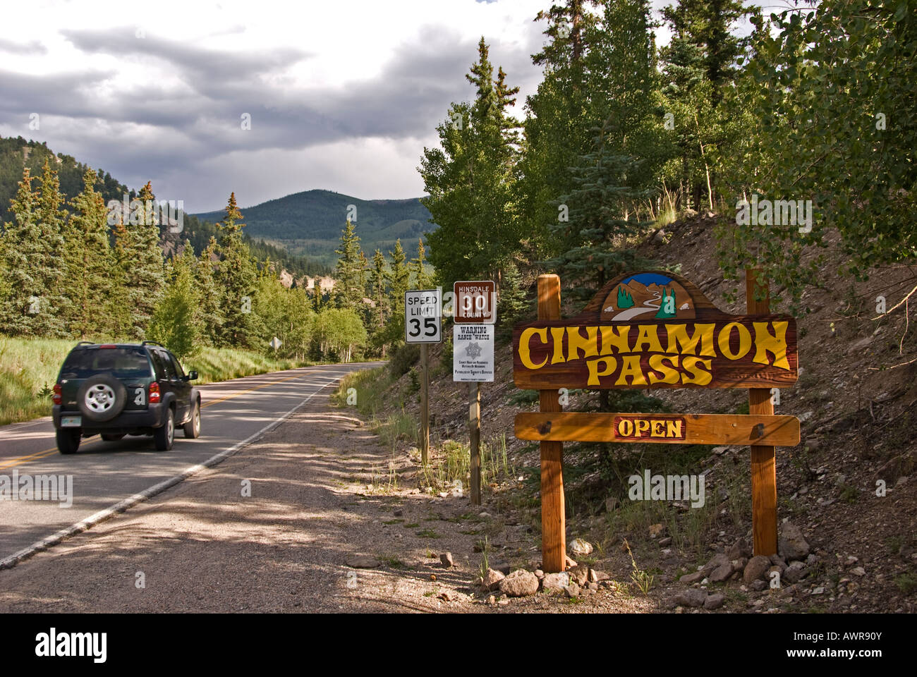 Cinnamon Pass sign, Alpine Loop Scenic Byway outside Lake City,Colorado ...