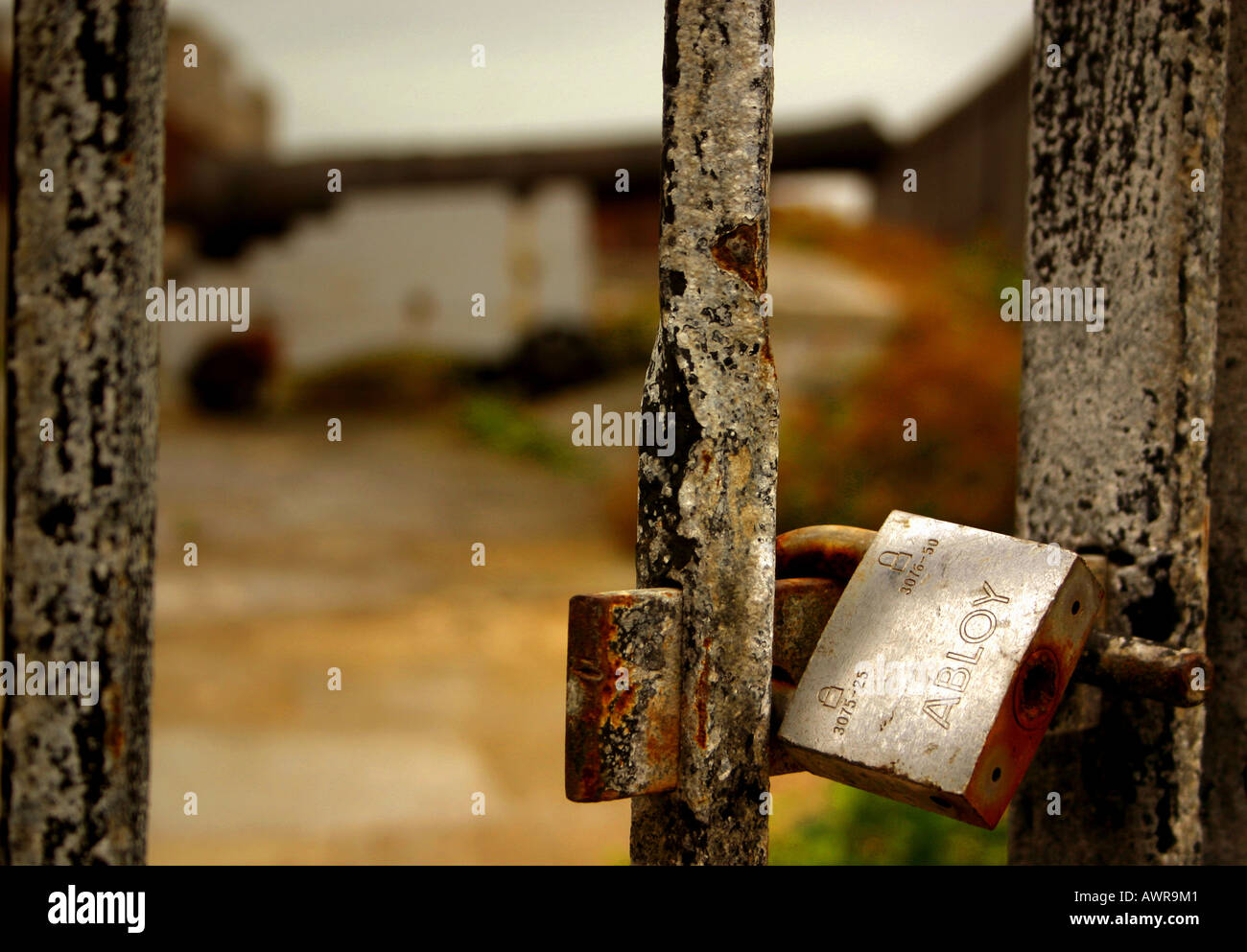 locked gate at southsea castle with canon in backgound Stock Photo - Alamy
