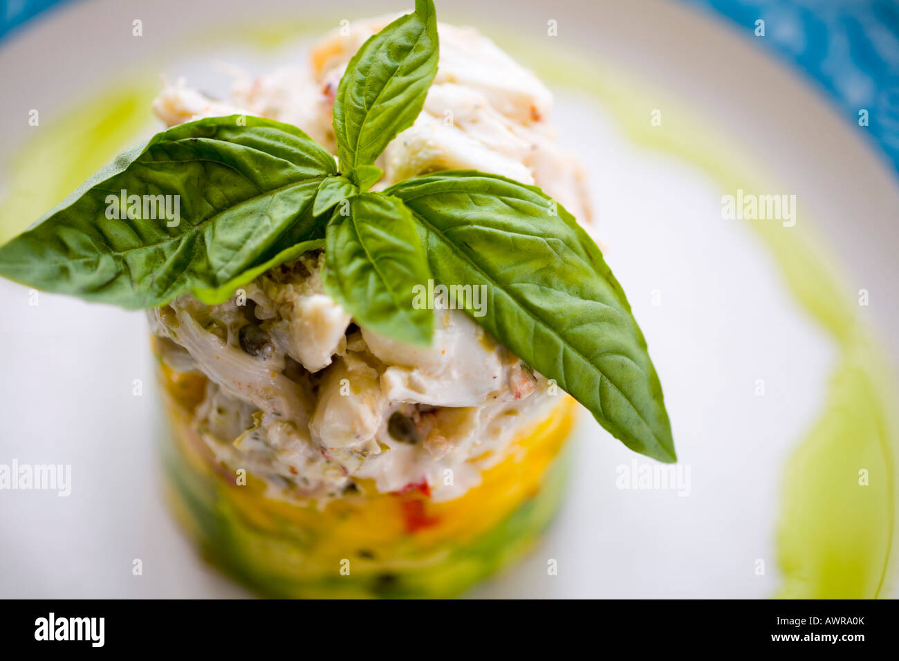 Crab stack on plate Stock Photo - Alamy