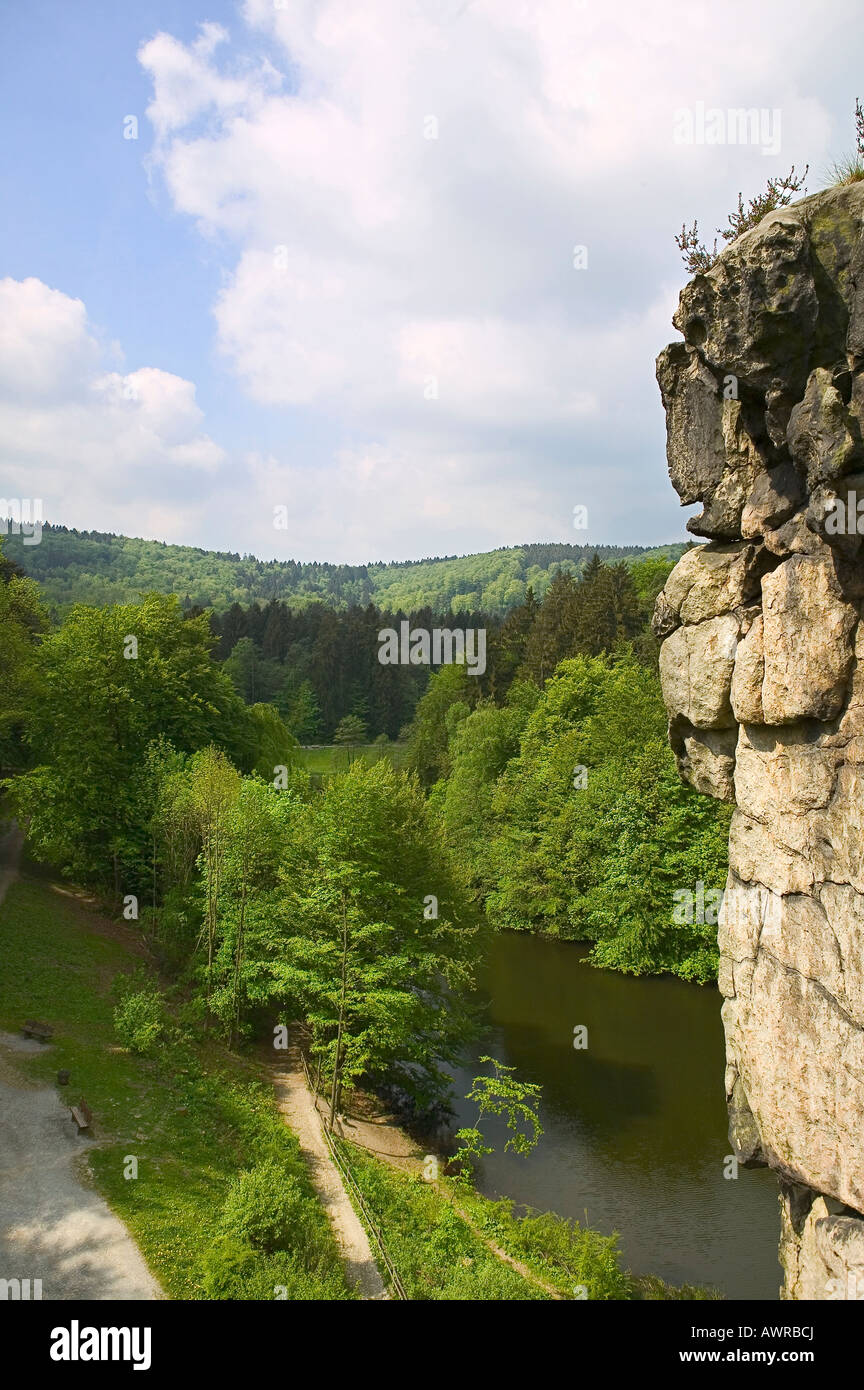 Externsteine at Teutoburgerwald Germany Europe landscape rock formation ...