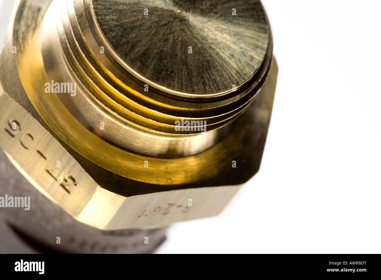 A threaded metal head on a pure white background Stock Photo - Alamy