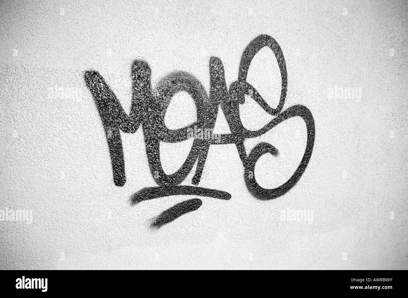 Graffiti painted on urban Black and White Stock Photos & Images - Alamy