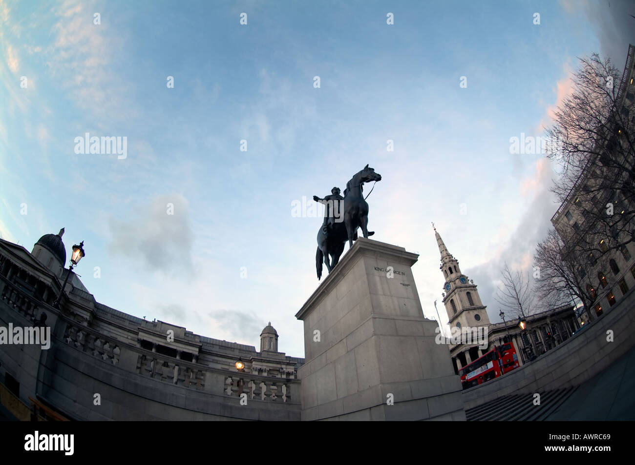 King george 1V statue trafalgar square london england uk Stock Photo ...