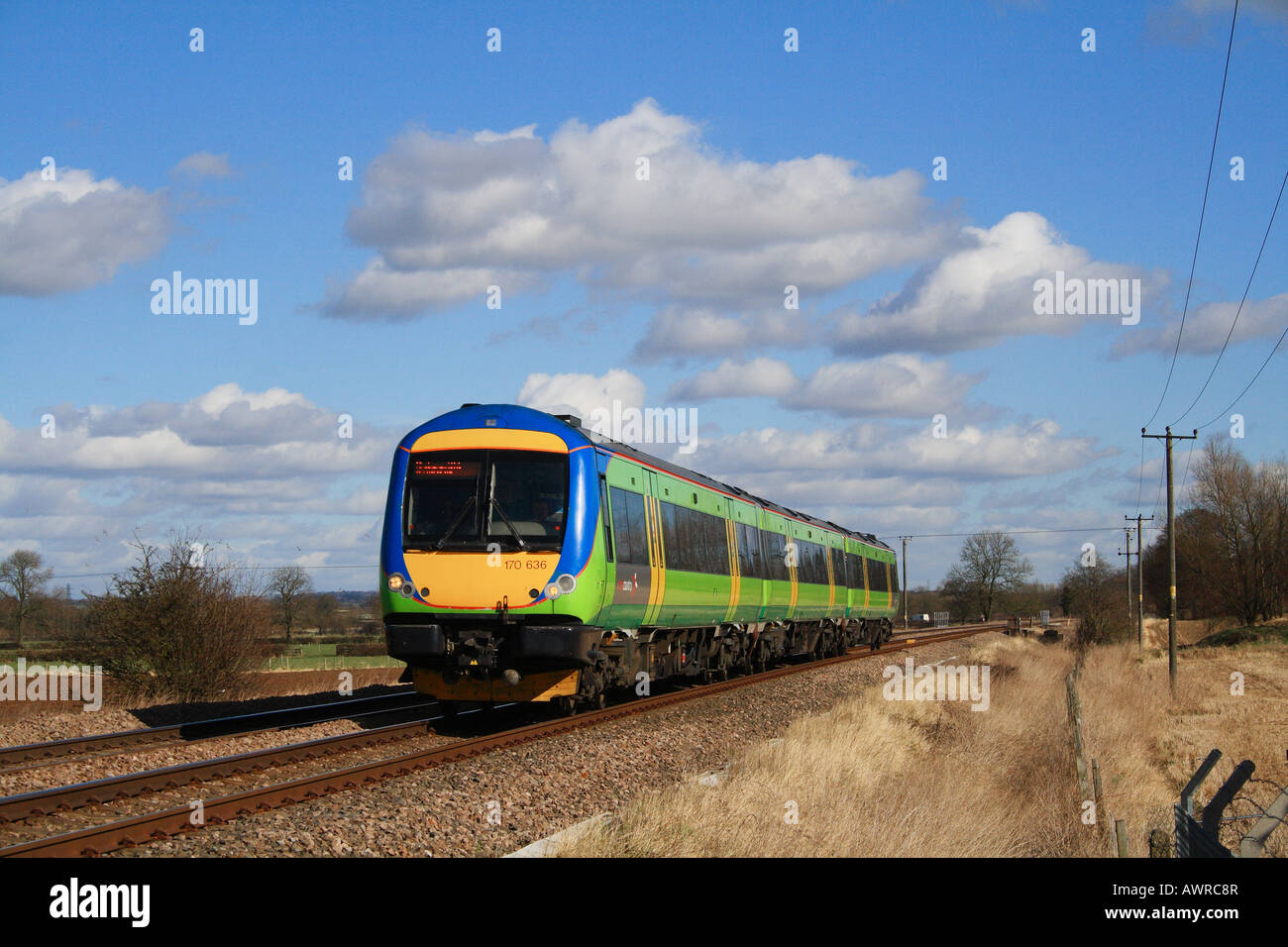 Arriva Cross Country formerly Central trains class 170 636 passes Mill ...
