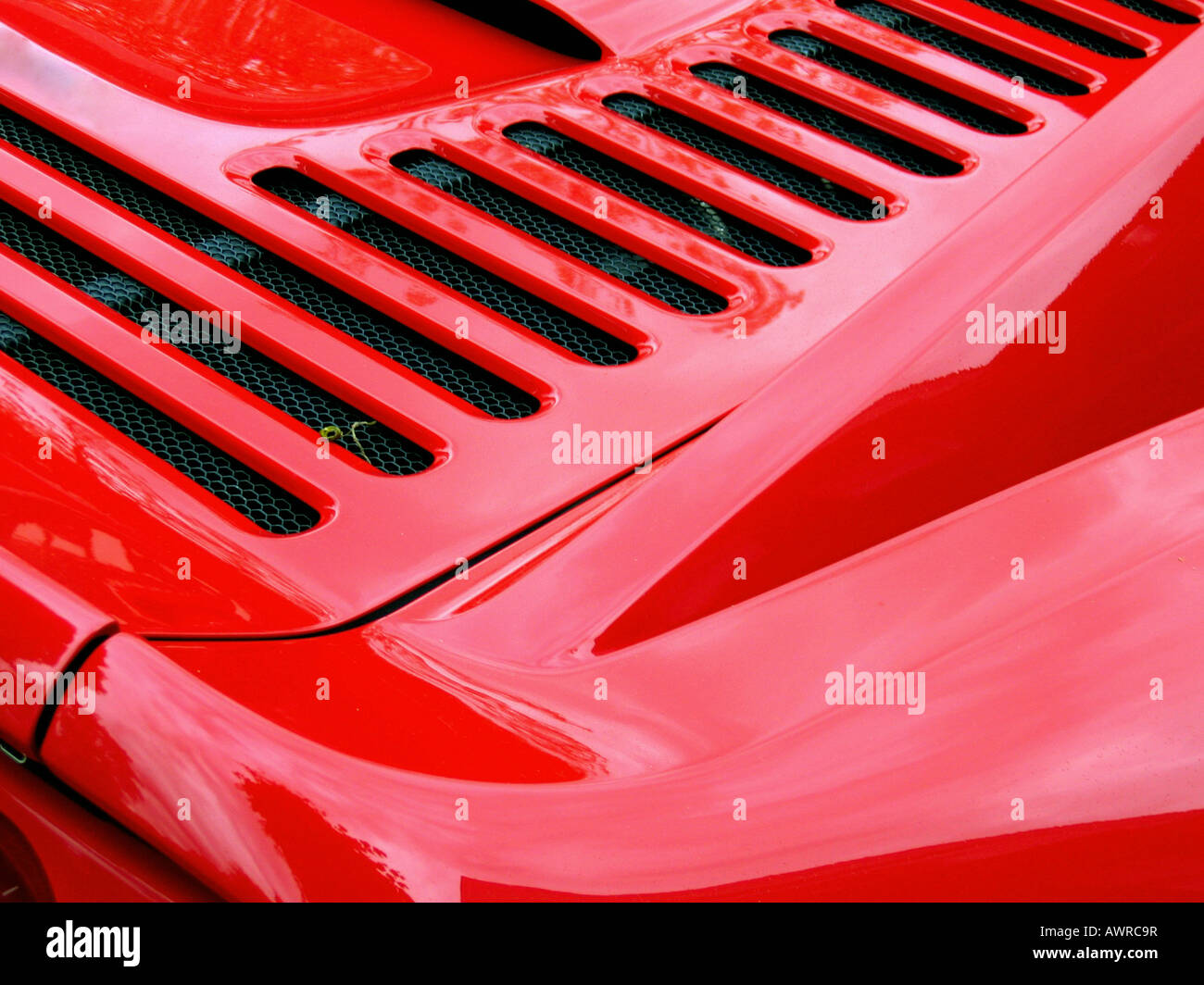 Detail of Ferrari sports car with logo digitally removed Stock Photo ...