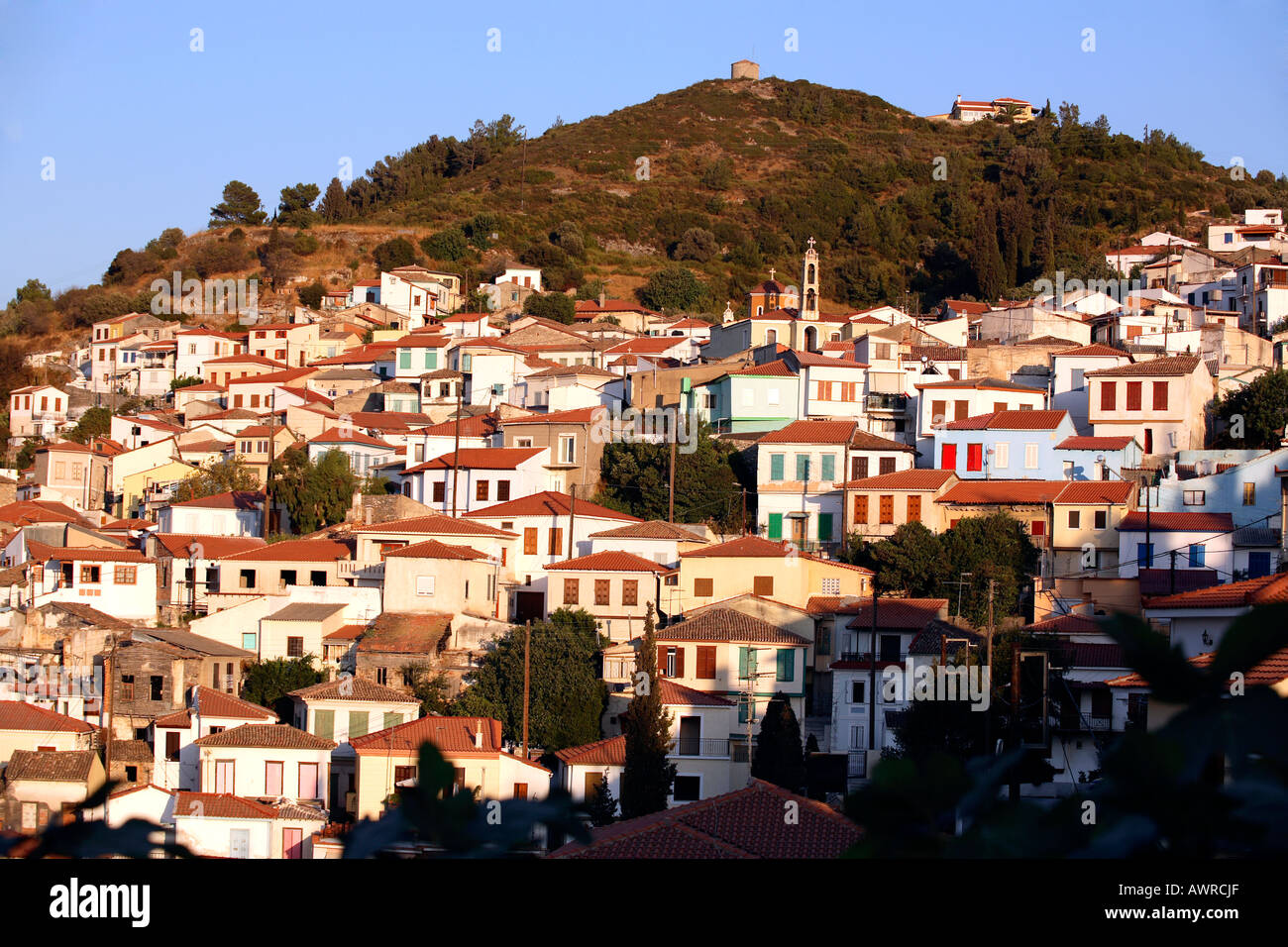 GREECE NORTHERN AEGEAN ISLANDS SAMOS THE MAIN PORT OF VATHI THE OLD ...