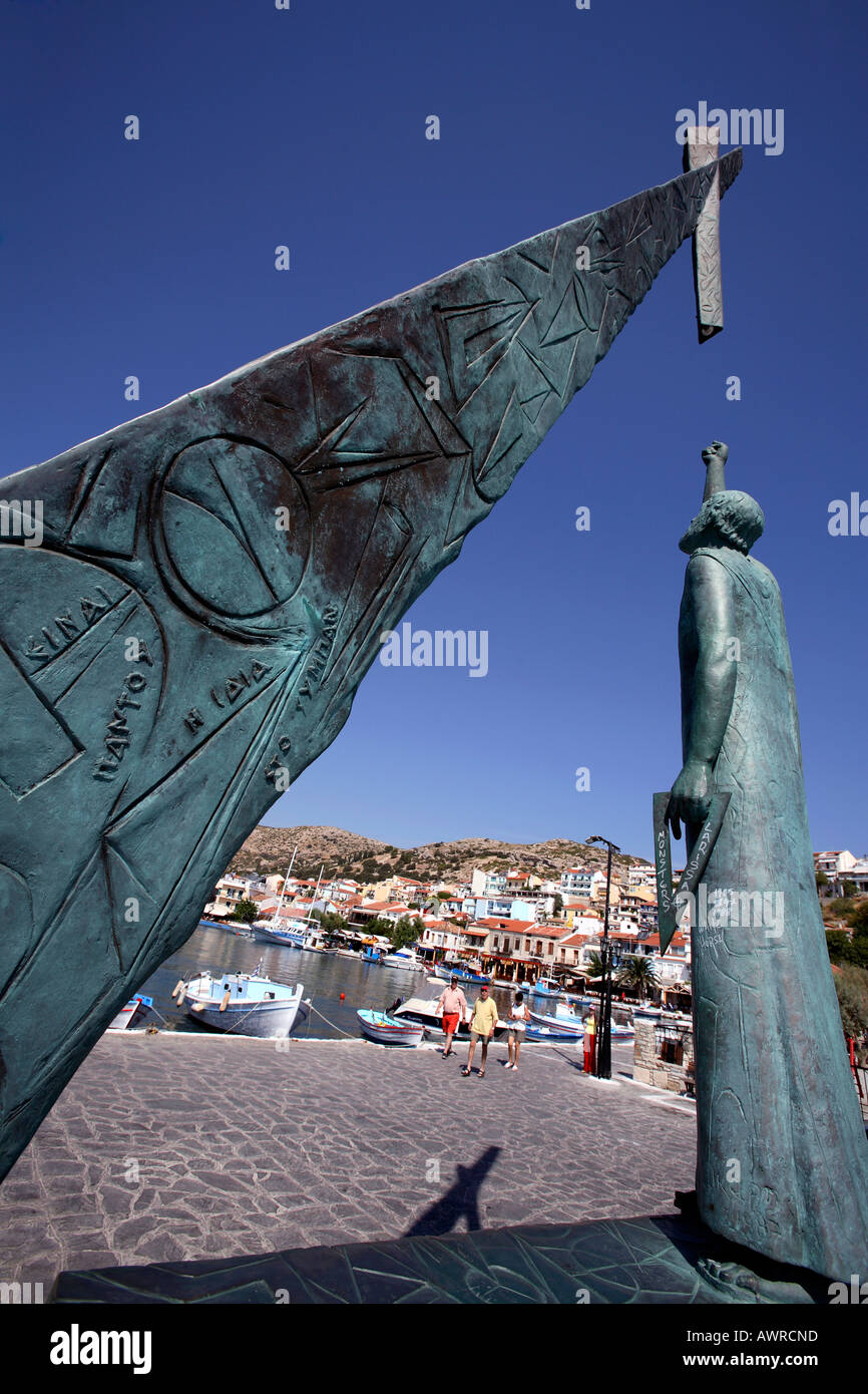 greece northern aegean islands samos the monument to pythagoras in ...
