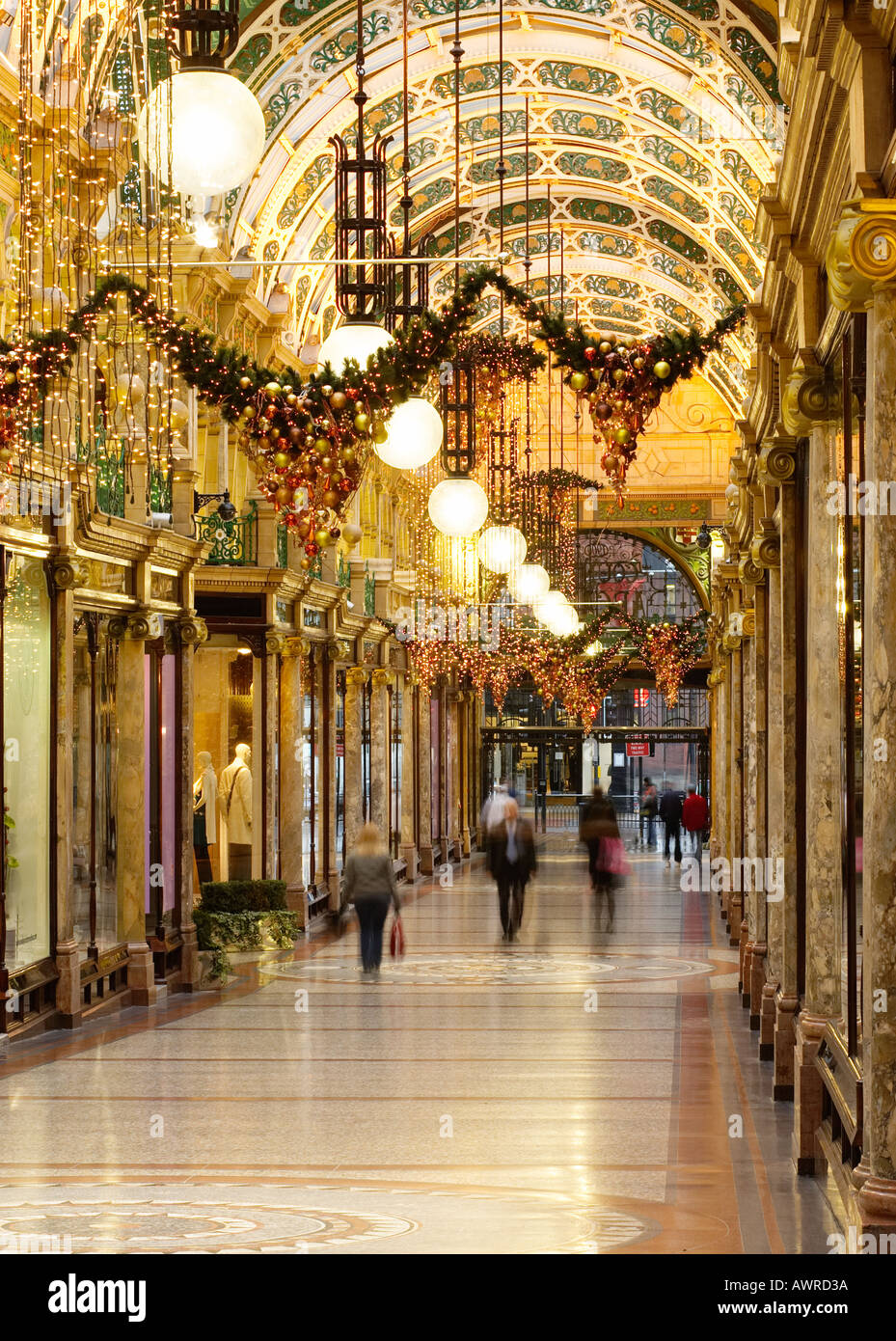 Victoria Quarter shopping mall indoor arcade, Leeds, Yorkshire, UK ...