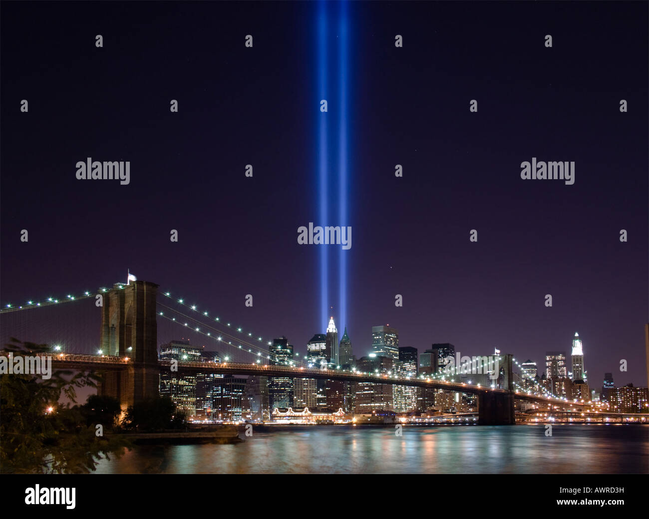 World Trade Center Tribute Lights Stock Photo - Alamy