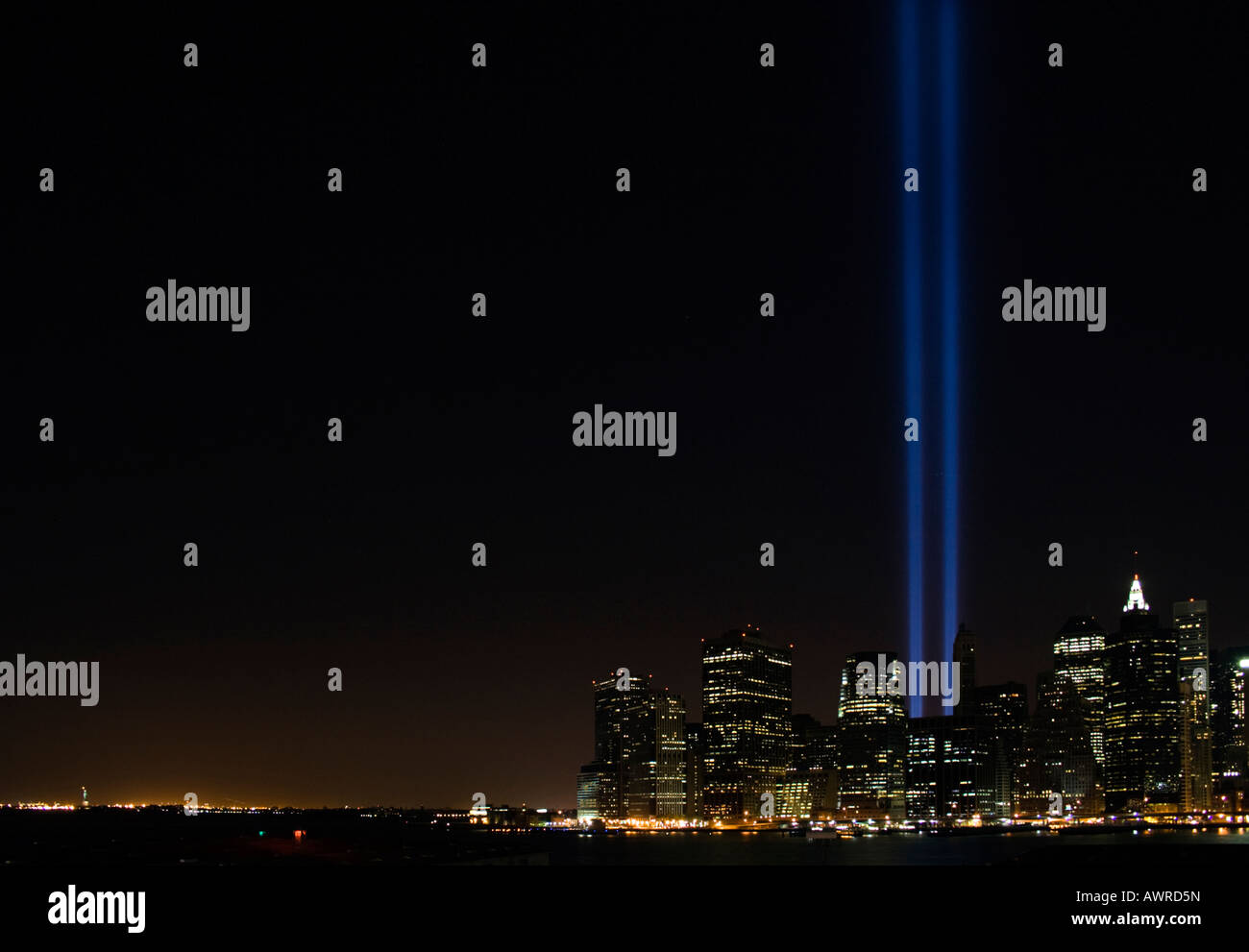 World Trade Center Tribute Lights Stock Photo - Alamy