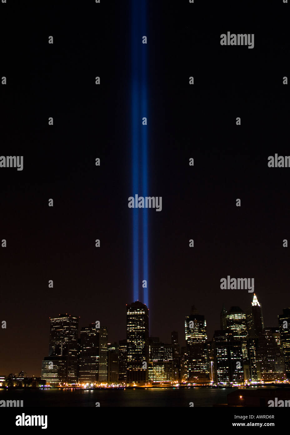 World Trade Center Tribute Lights Stock Photo - Alamy