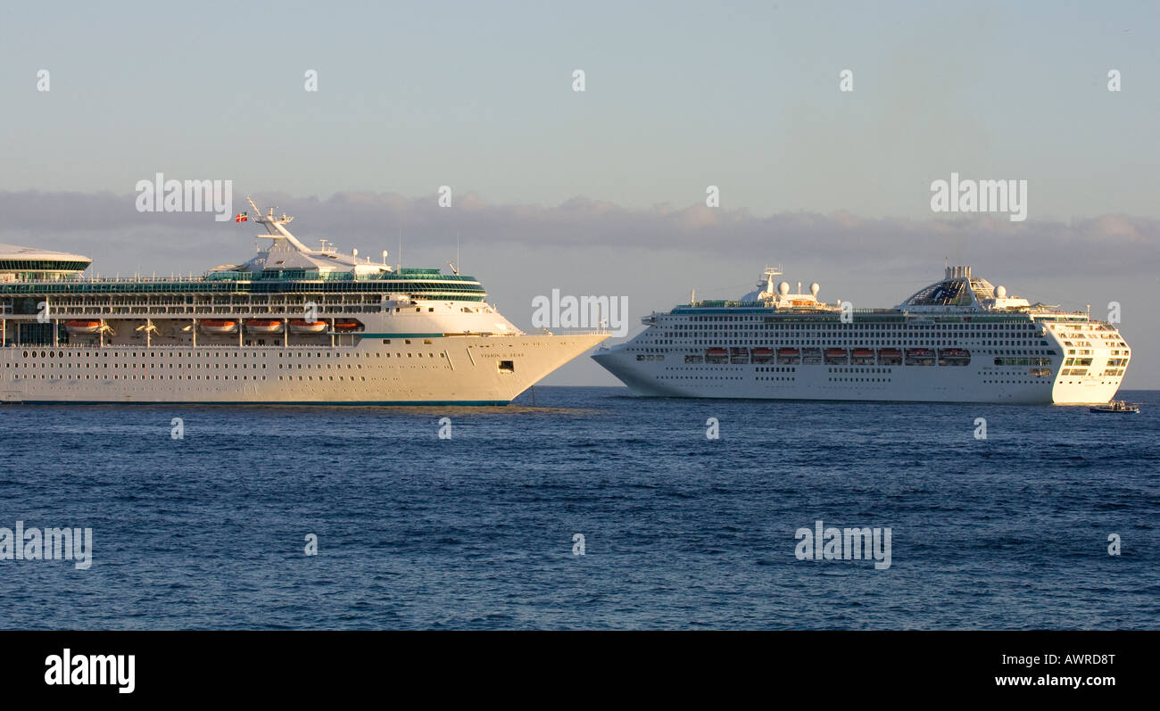 Two Cruise Ships Passing One Another Stock Photo - Alamy