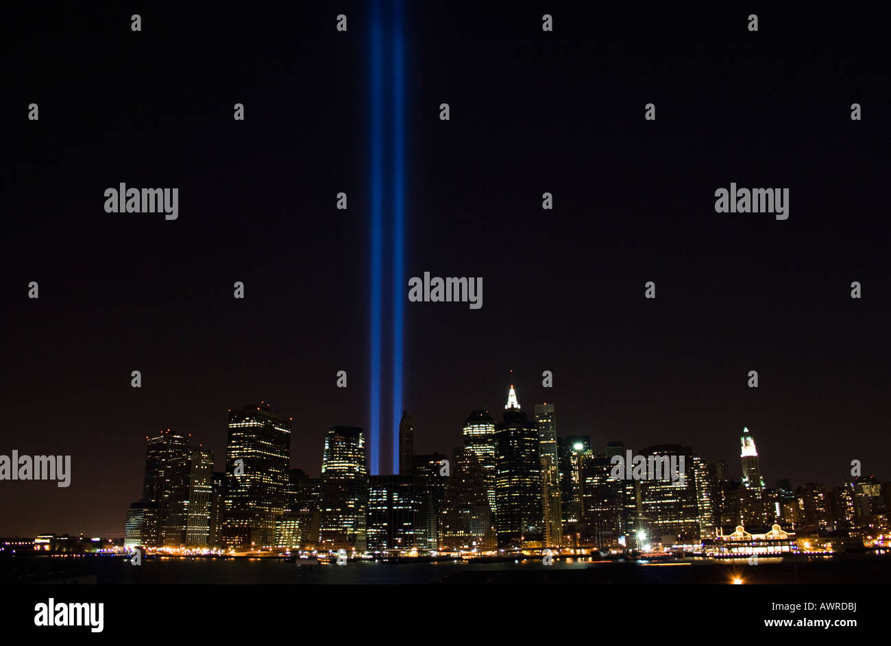 World Trade Center Tribute Lights Stock Photo - Alamy