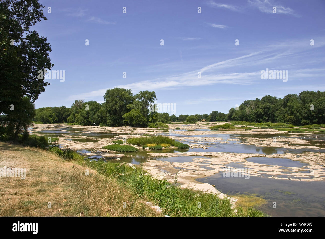 Drought Maumee River in Grand Rapids natural disaster nobody low angle ...