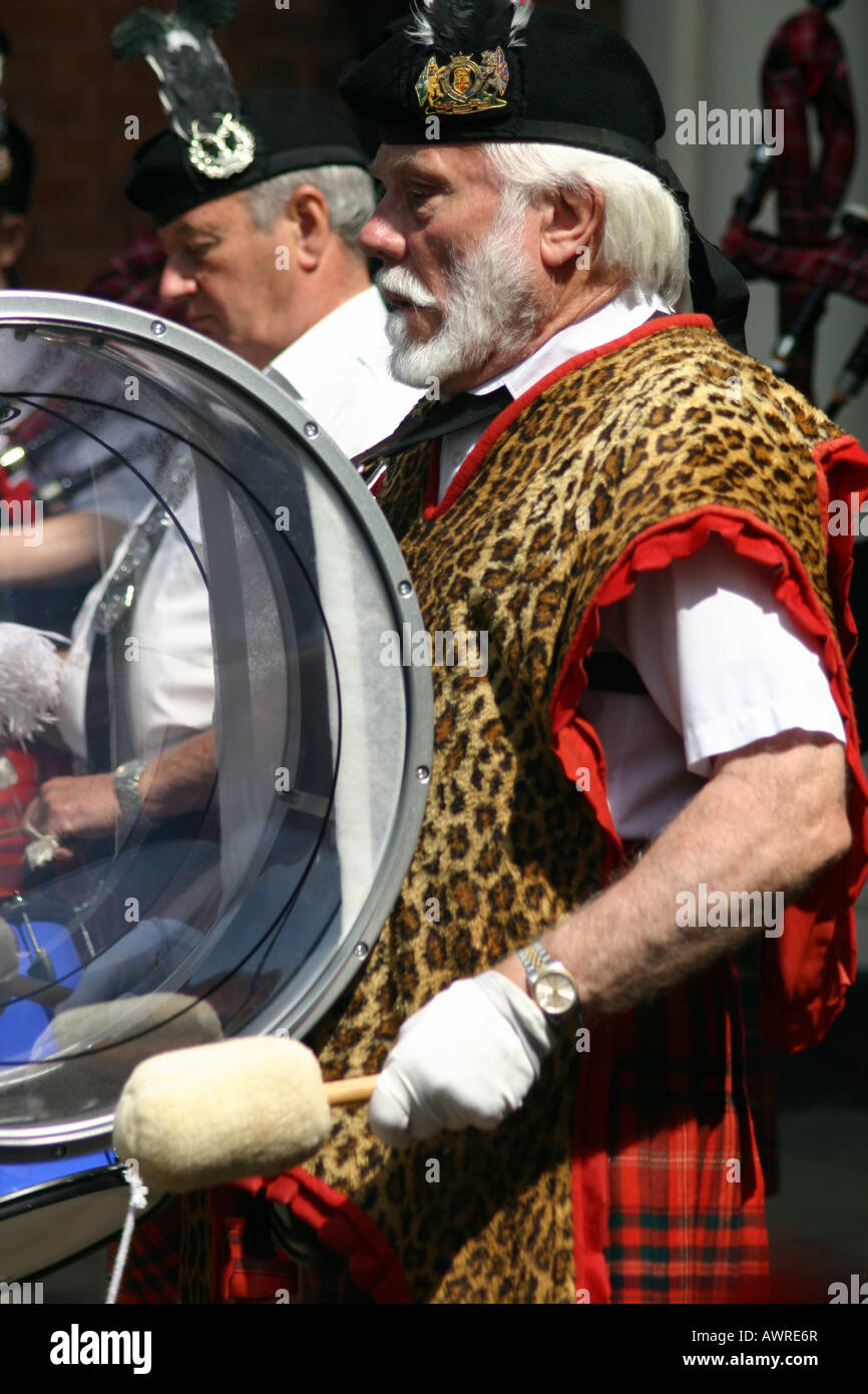 scottish highland bagpipe players drummer band dickens festival Stock ...