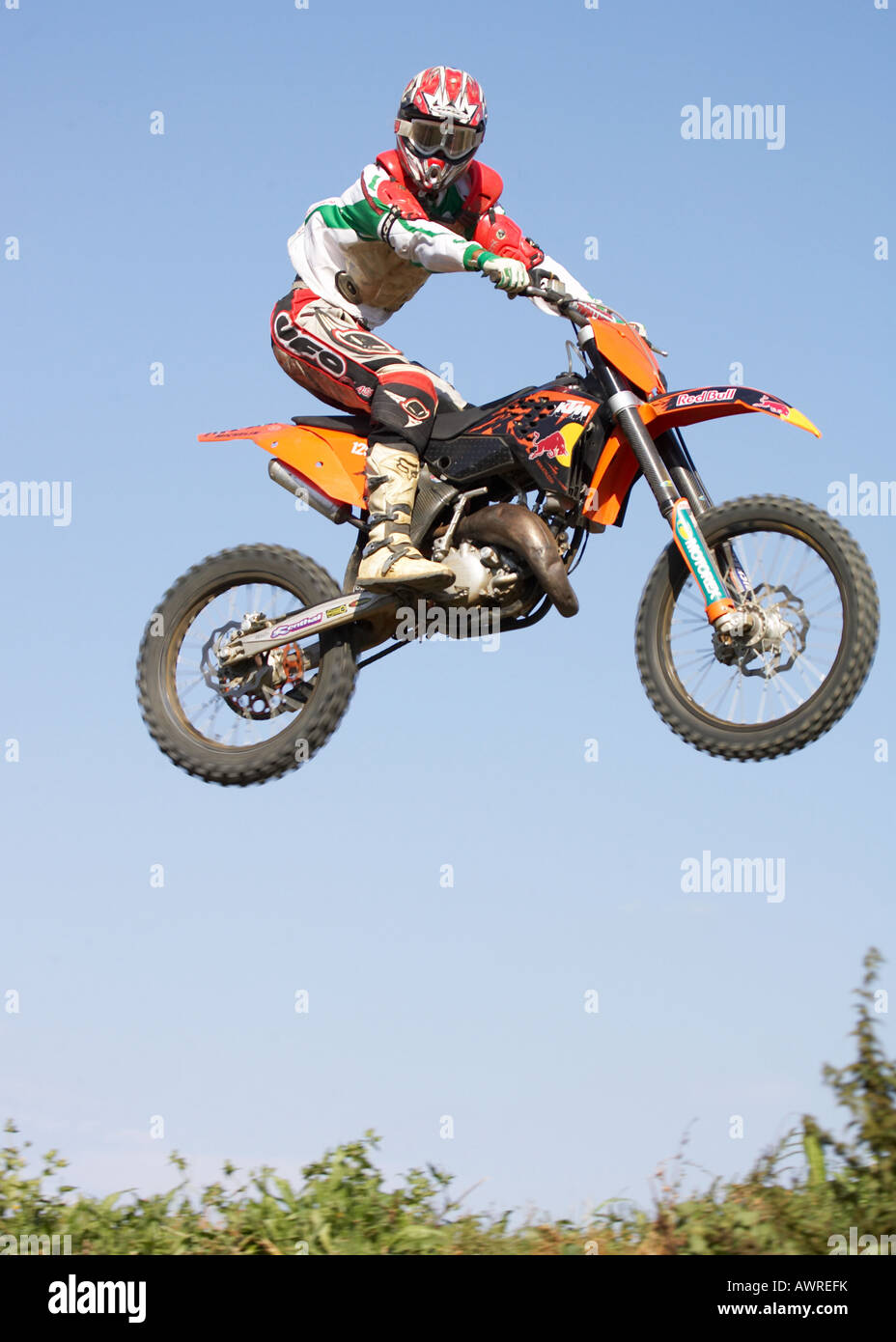 Motox rider jumping Stock Photo - Alamy