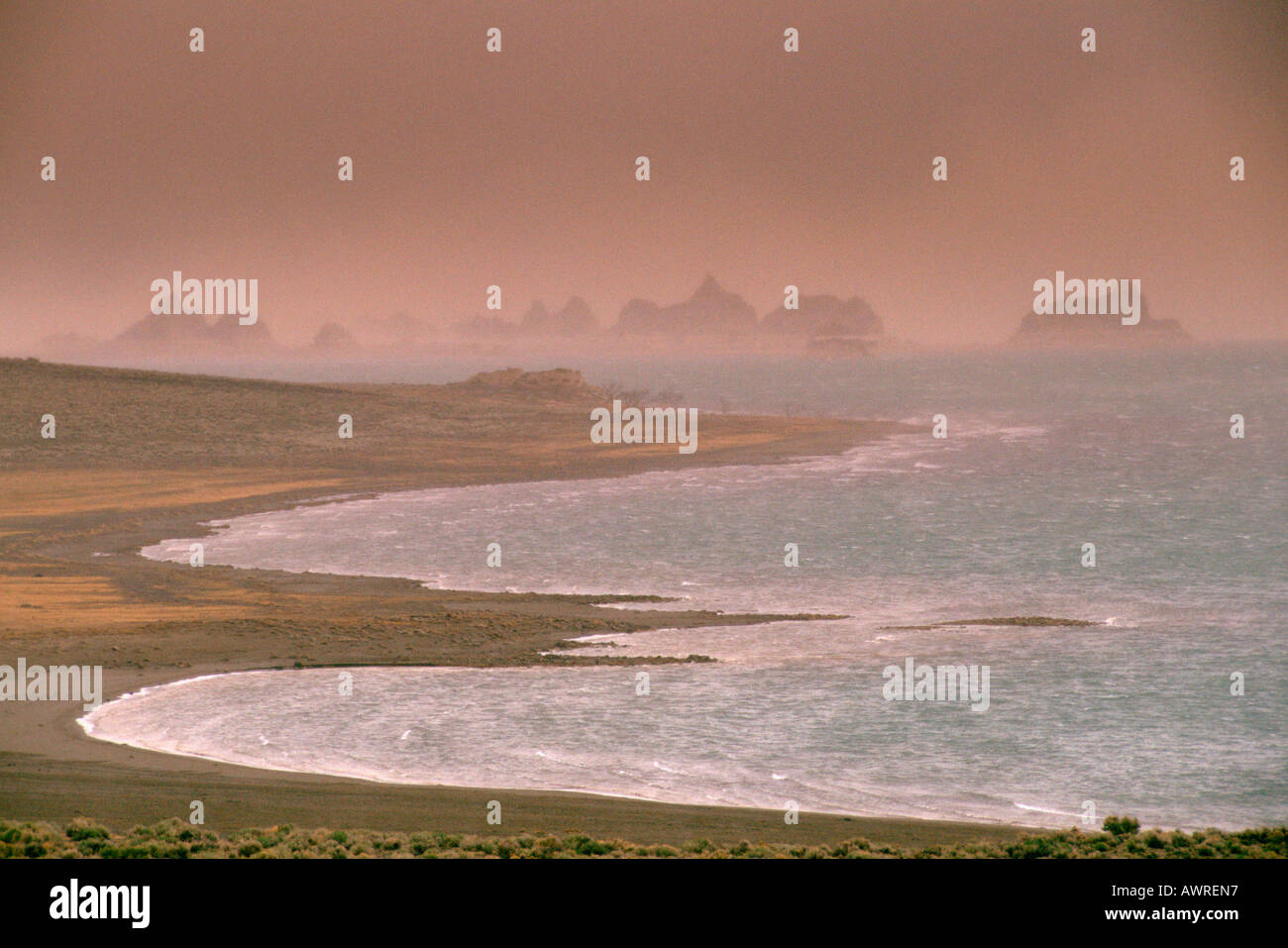 Wind storm over Pyramid Lake Nevada United States Stock Photo - Alamy