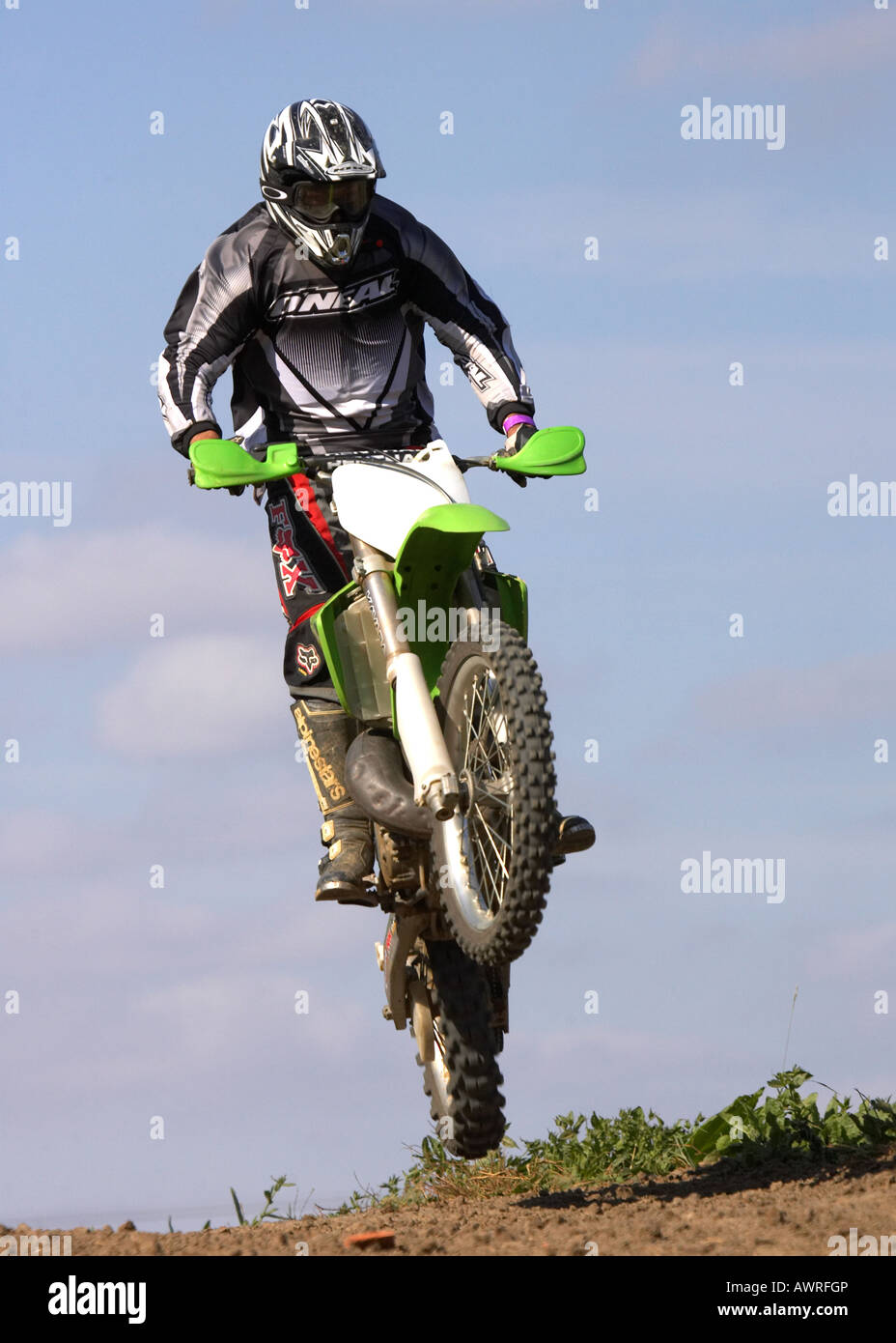 Motox rider jumping Stock Photo - Alamy