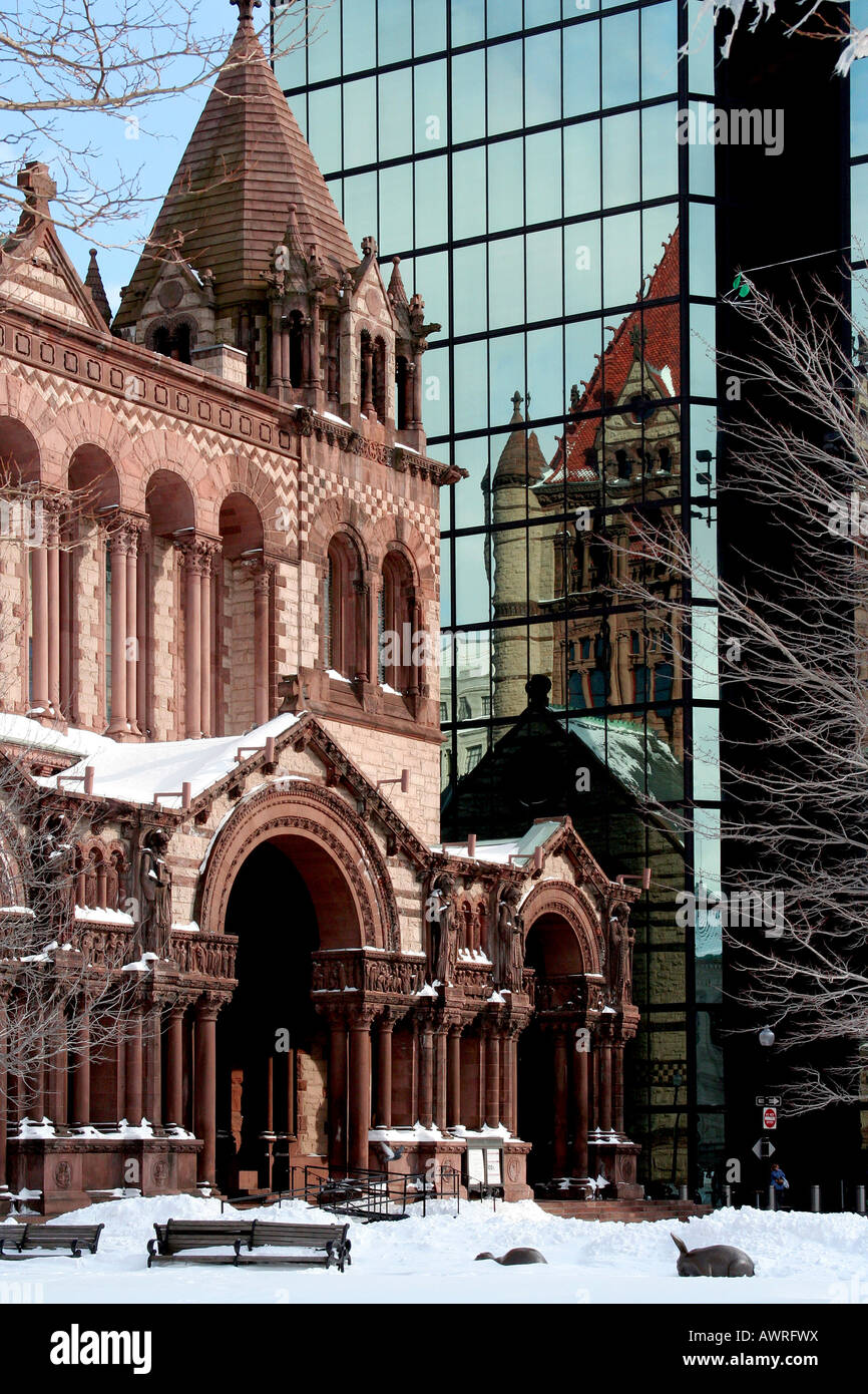 Trinity Church is a landmark in Boston's Copley Square Stock Photo - Alamy