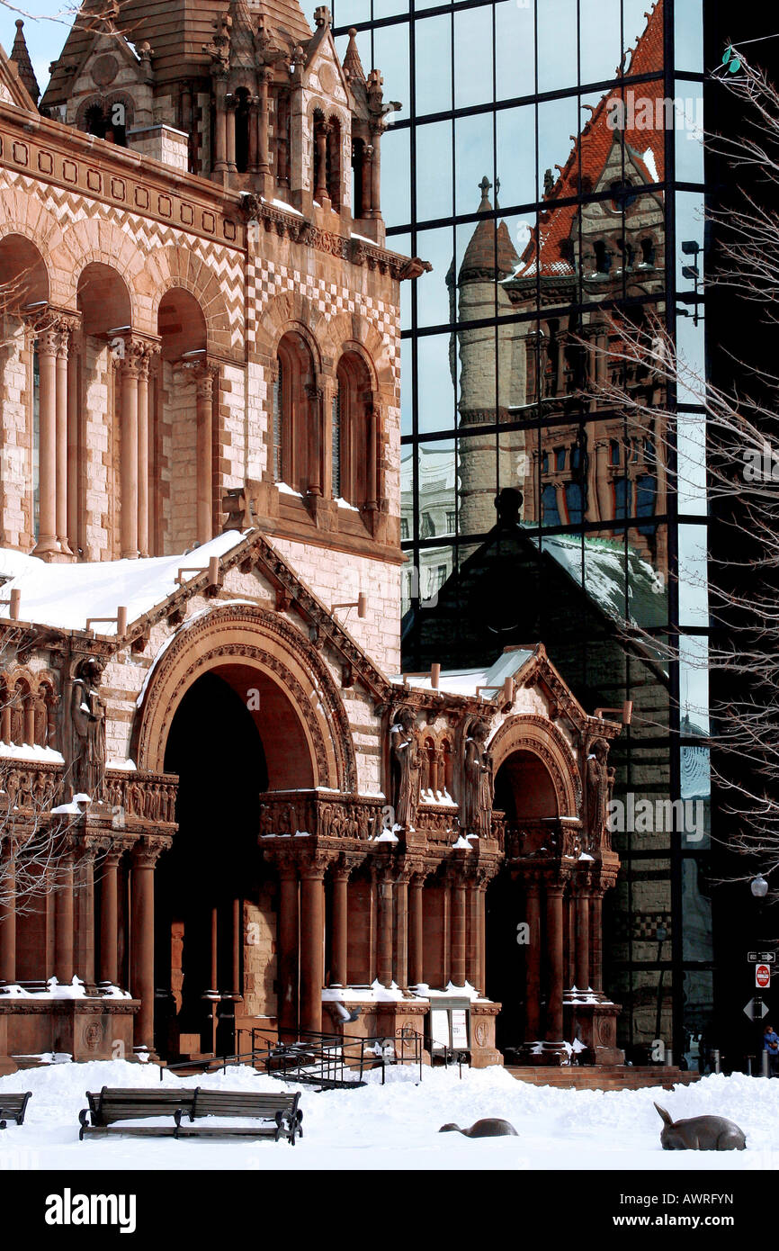 Trinity Church is a landmark in Boston's Copley Square Stock Photo - Alamy