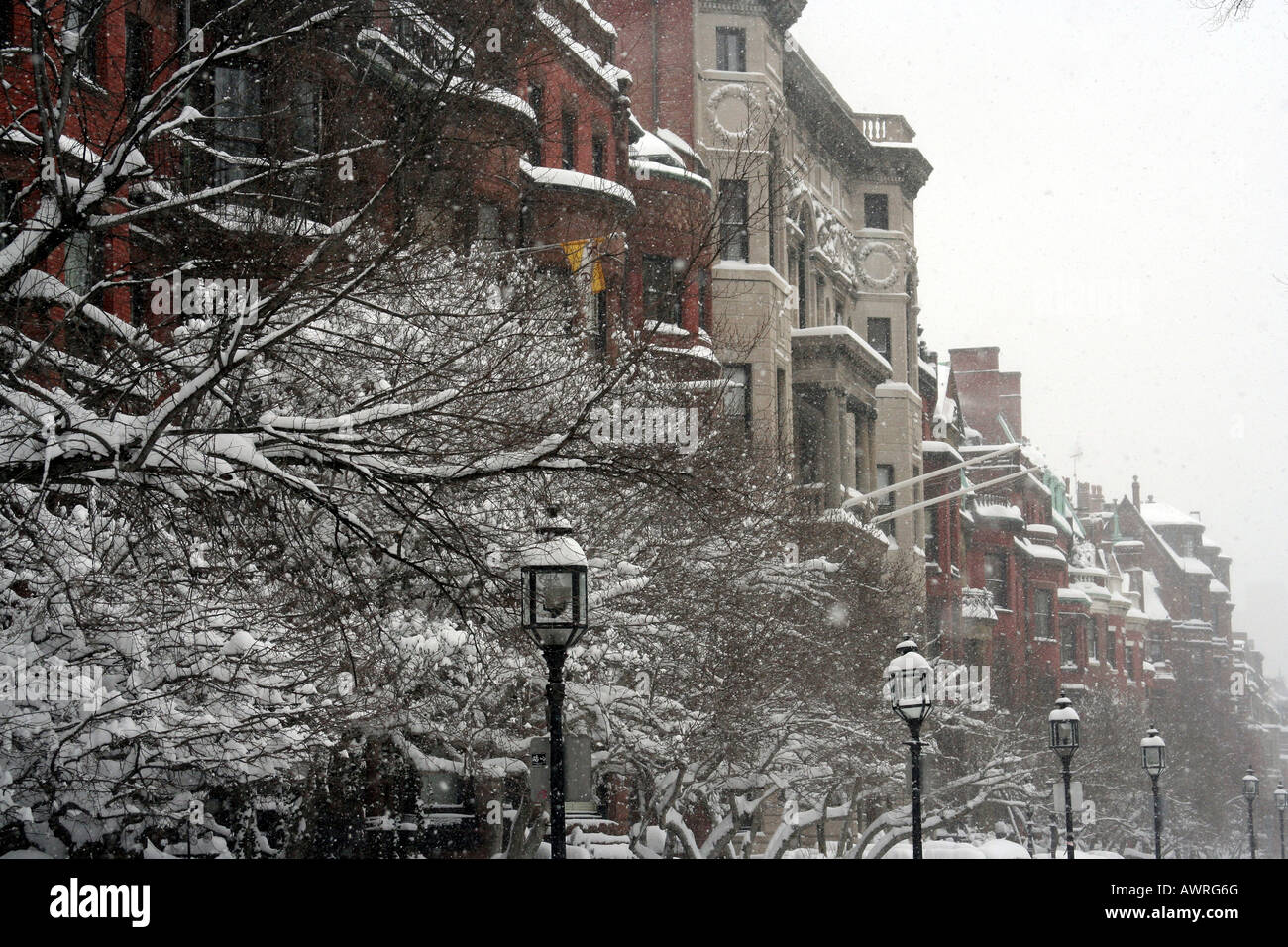 Boston s Back Bay neighborhood and brownstone homes after a winter ...