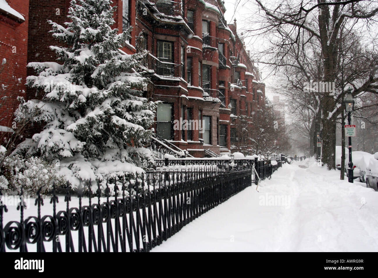Boston s Back Bay neighborhood and brownstone homes after a winter ...