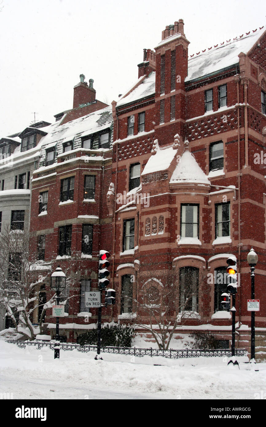 Boston s Back Bay neighborhood and brownstone homes after a winter ...