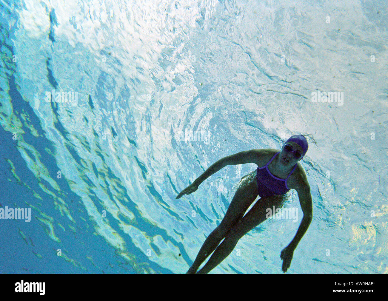 Woman underwater, underwater view Stock Photo - Alamy