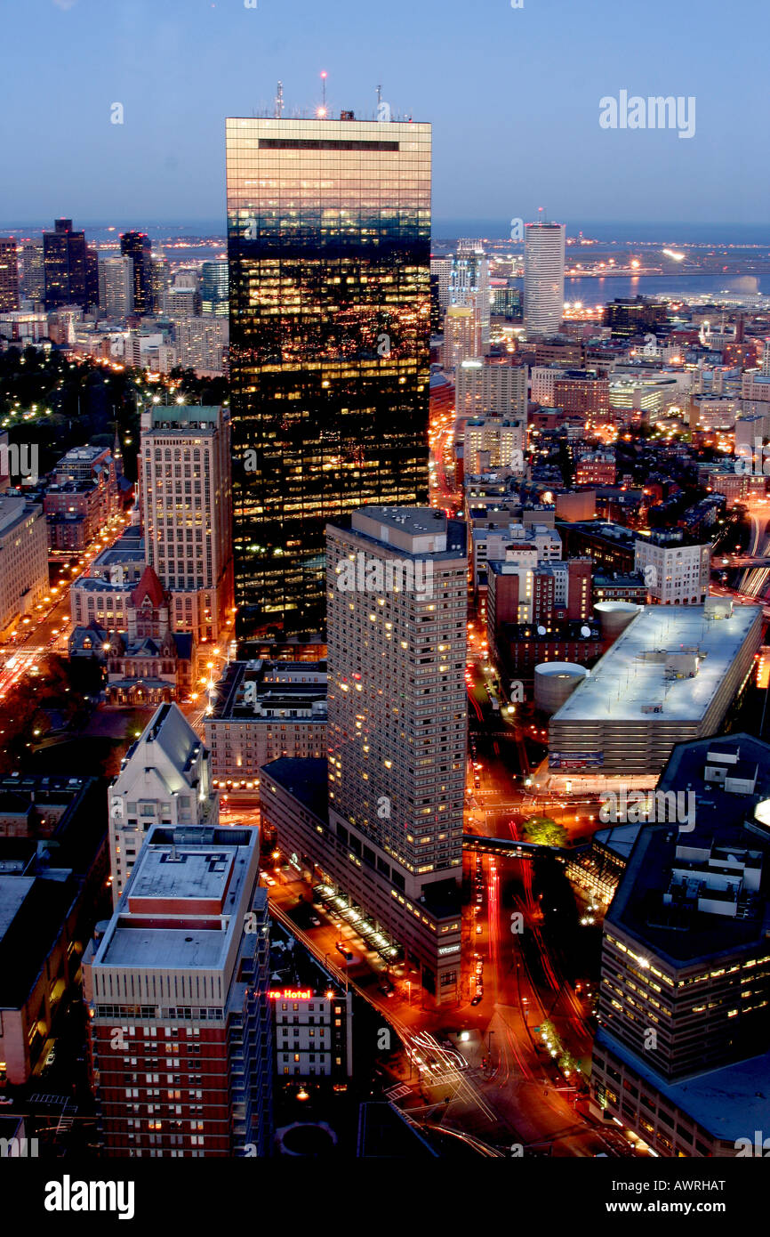 The lights of downtown Boston glow at night Stock Photo - Alamy