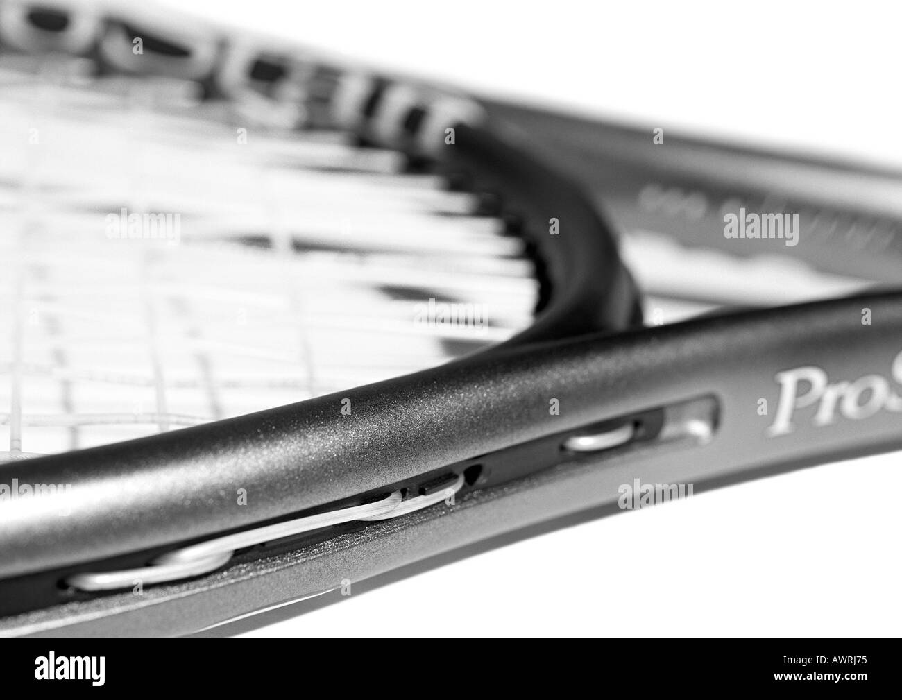 Tennis racket, close-up, b&w Stock Photo - Alamy