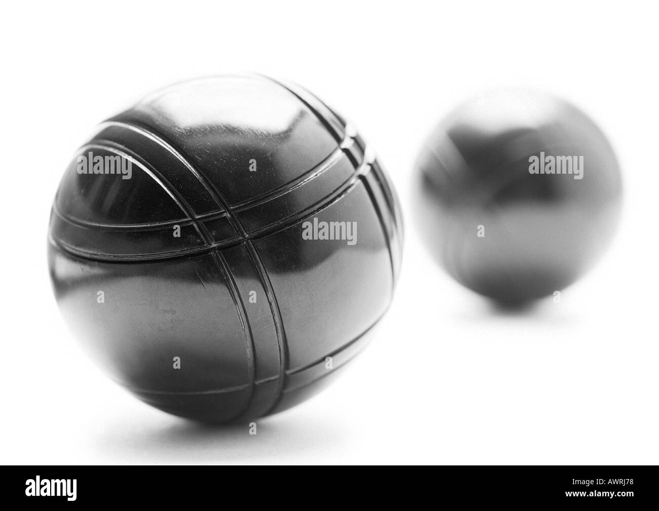 Petanque balls, b&w Stock Photo - Alamy