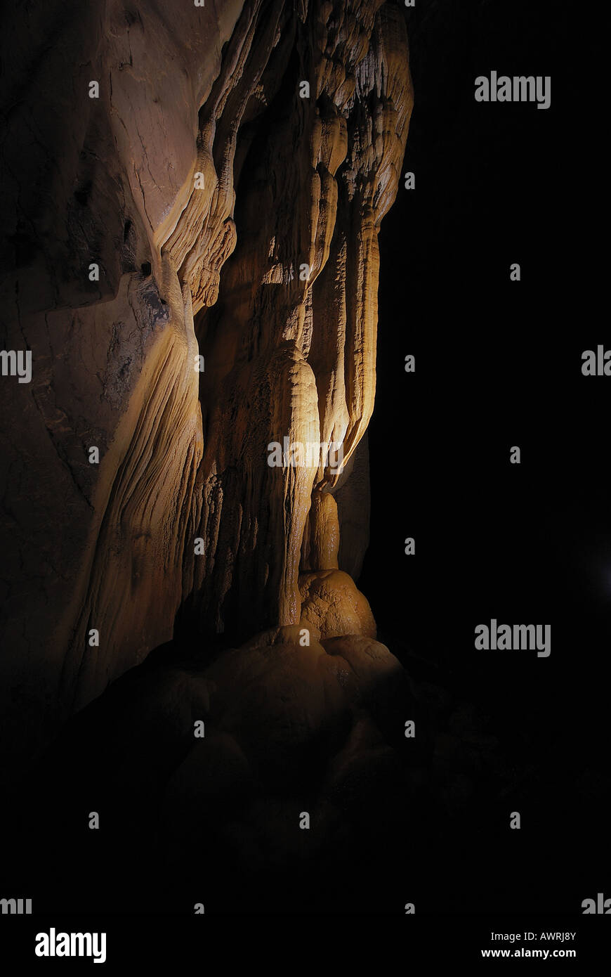 an enormous calcite flowstone deposit Stock Photo - Alamy