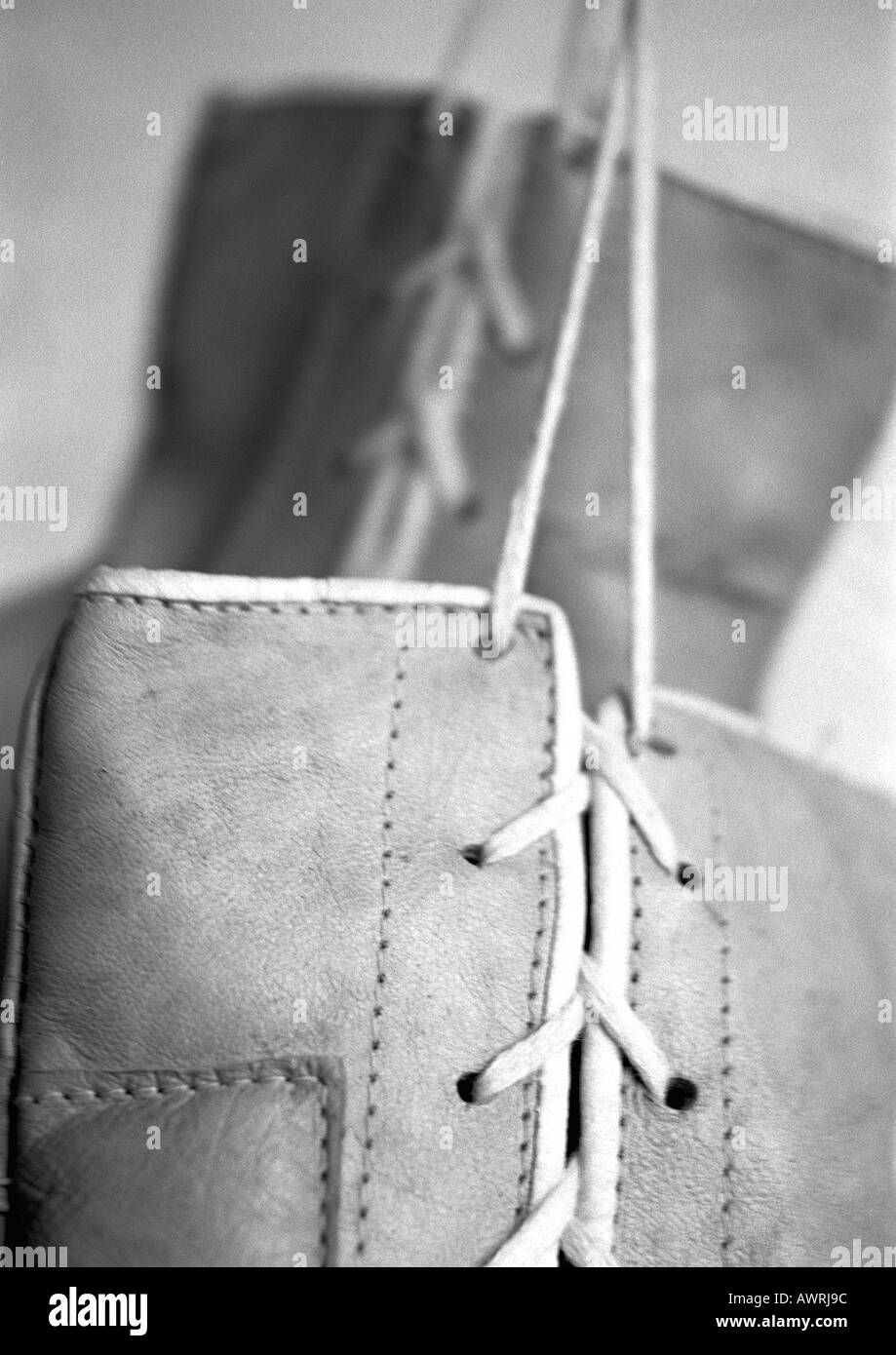 Boxing gloves, close-up, b&w Stock Photo - Alamy