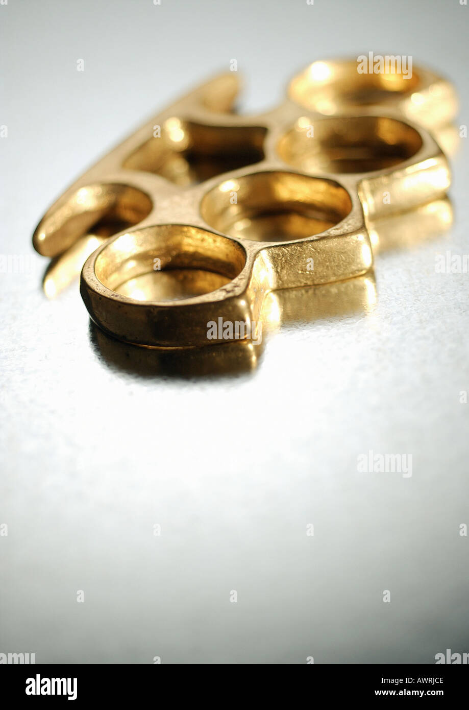 Brass knuckles, close-up Stock Photo - Alamy