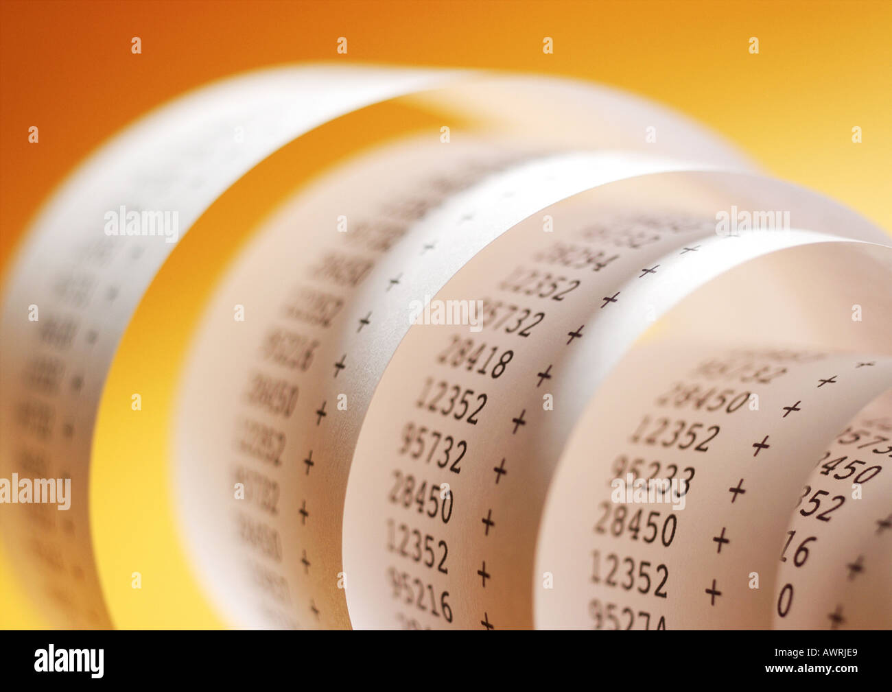 Numbers printed on roll of paper, close-up Stock Photo - Alamy