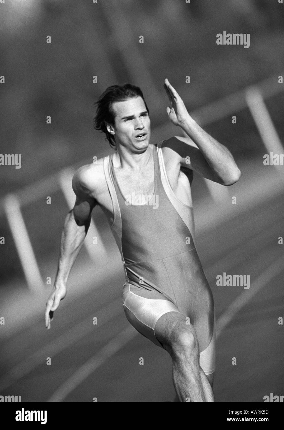 Sports race running sprint Black and White Stock Photos & Images - Alamy
