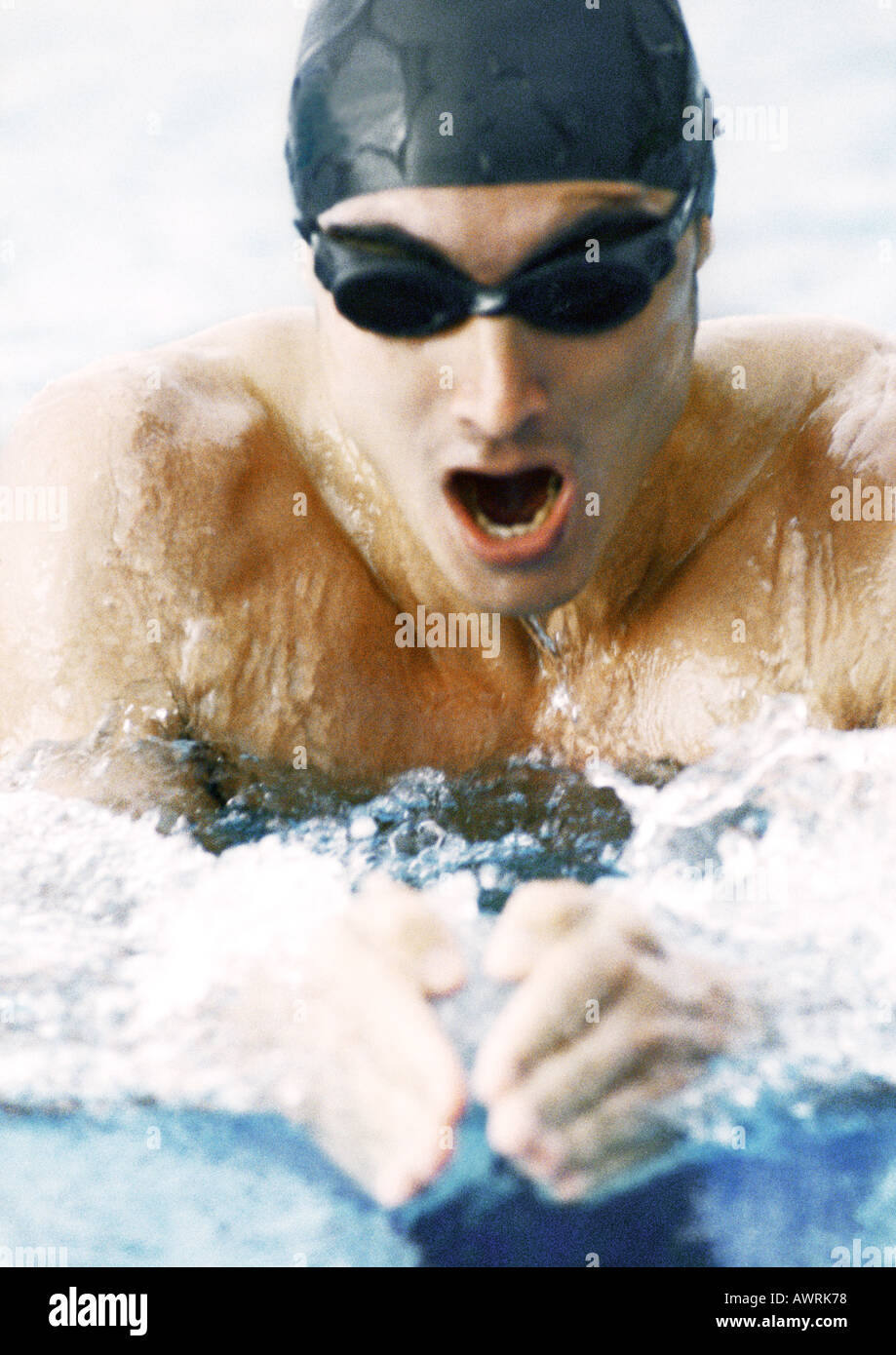 Male swimmer taking breath close up hi-res stock photography and images ...