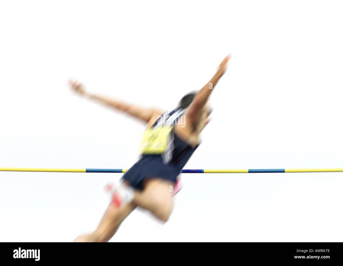 Male pole vaulter falling, rear view, blurred motion Stock Photo - Alamy