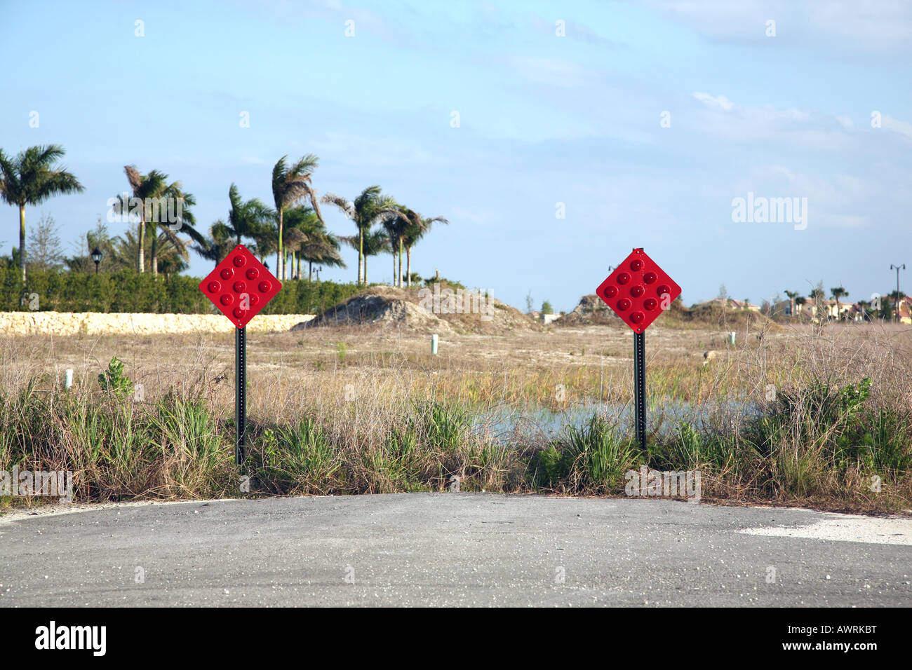 Warning sign indicating road hi-res stock photography and images - Alamy