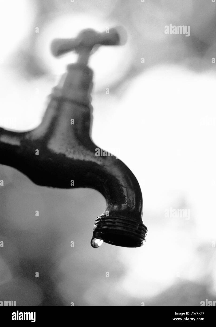 Water faucet, side view, b&w Stock Photo - Alamy