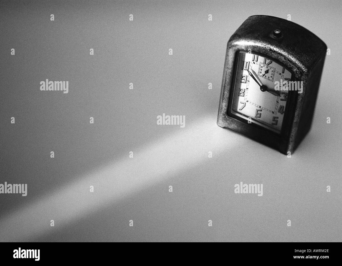 Alarm clock, b&w Stock Photo - Alamy