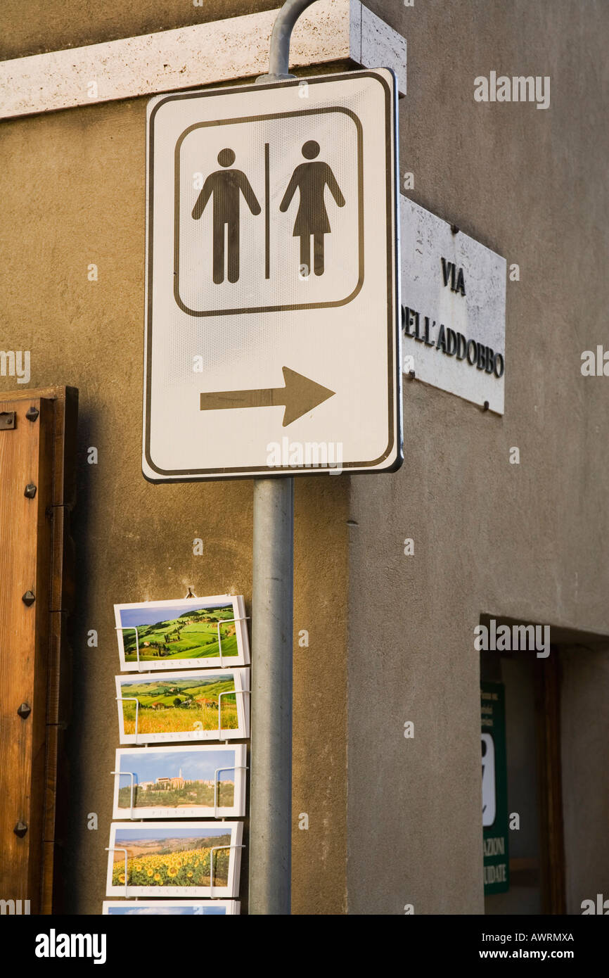 Public restroom sign Pienza Tuscany Italy Stock Photo - Alamy