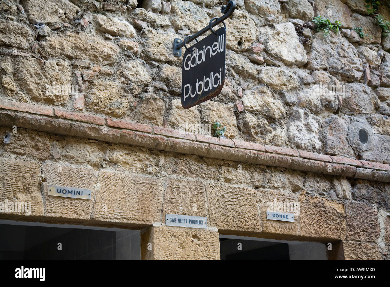 Public restroom sign Pienza Tuscany Italy Stock Photo - Alamy
