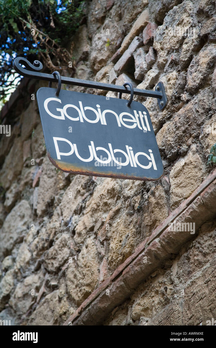 Public restroom sign Pienza Tuscany Italy Stock Photo - Alamy