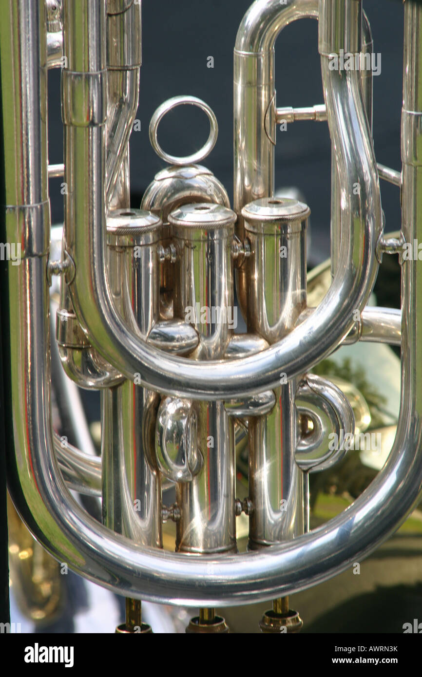 close up of tube tubular horn musical instrument dickens festival Stock ...
